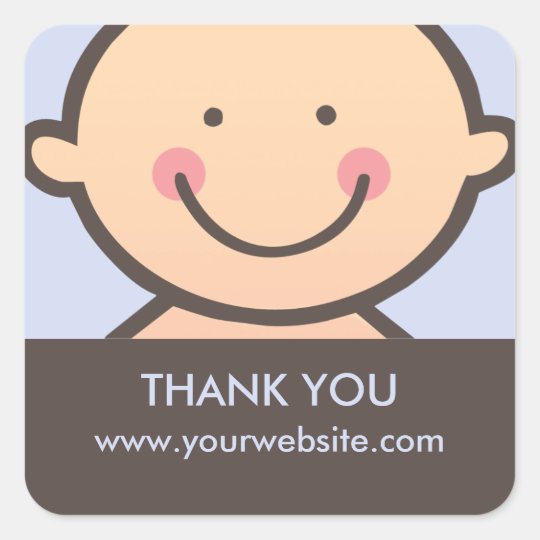 Baby Face - Blue & Brown Personalized Stickers | Zazzle.com