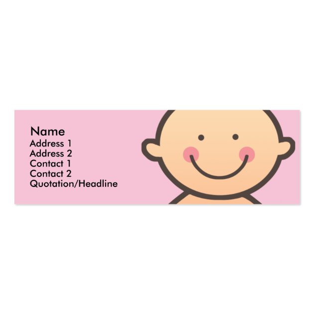 Baby Face Pink Skinny Profile Cards Business Cards