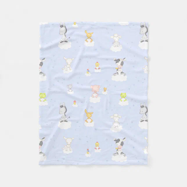 Baby Farm Animals Fleece Blanket | Zazzle