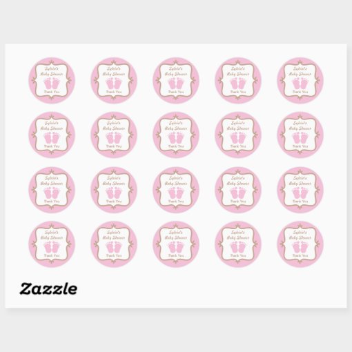 Baby Feet Pink Round Sticker | Zazzle