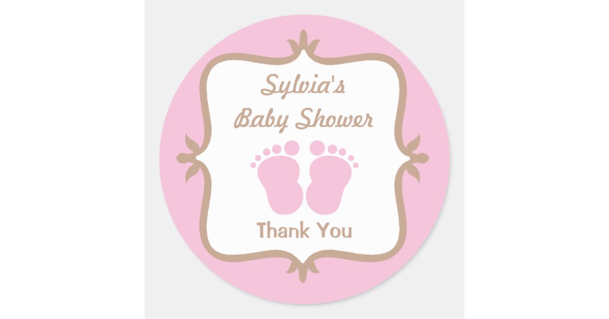 Baby Feet Pink Round Sticker | Zazzle