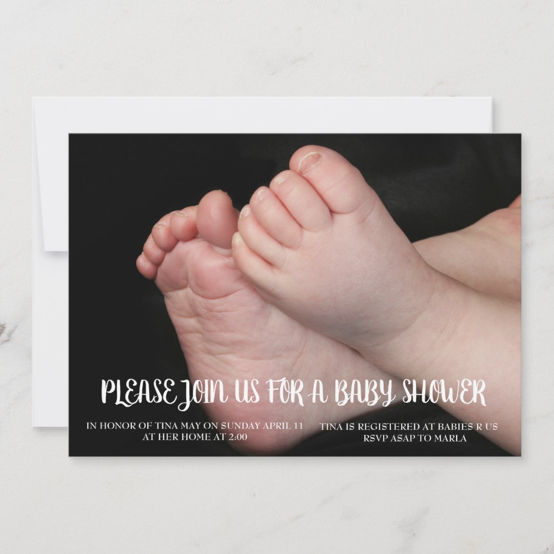 Baby Feet Shower Invitation | Zazzle
