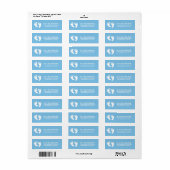 Baby Feet White Blue Boy Baby Shower Address Label | Zazzle