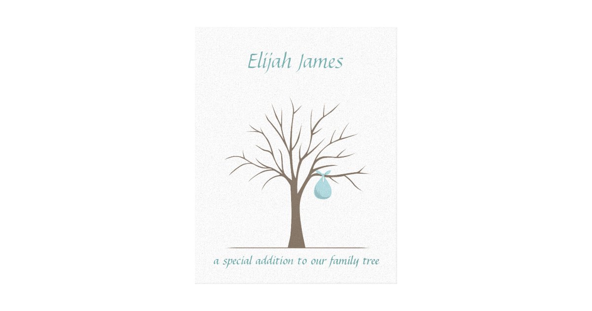 Baby Fingerprint Tree – Blue Canvas Print | Zazzle