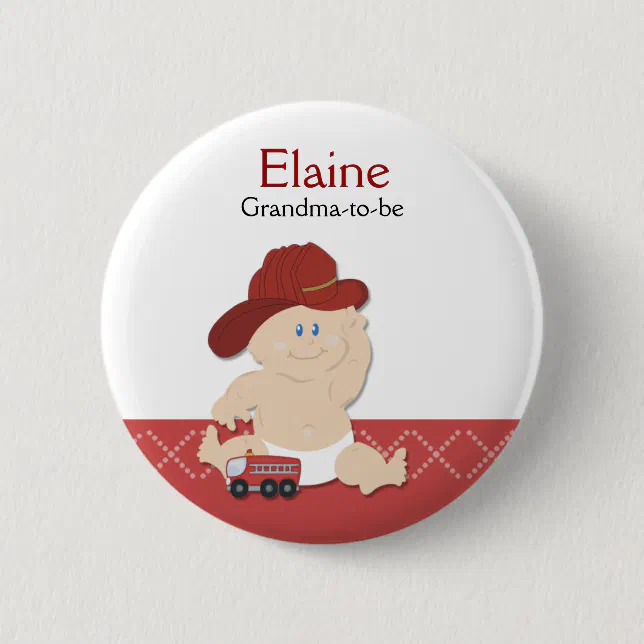 Baby Fire Fighter NAME TAG Personalized Button | Zazzle