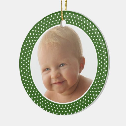 Baby' First Christmas - PHOTO FRAME Ceramic Ornament | Zazzle