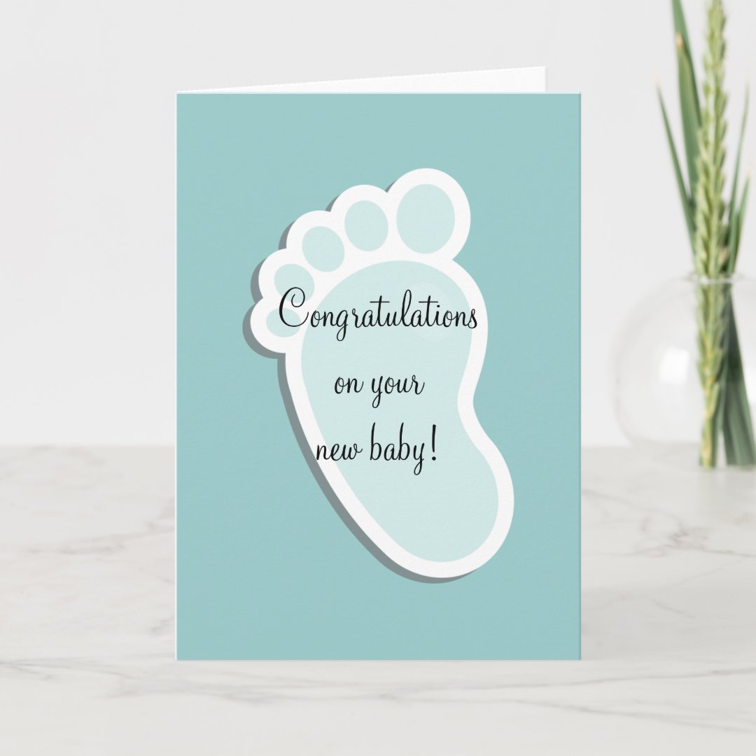 Baby Footprint Card | Zazzle