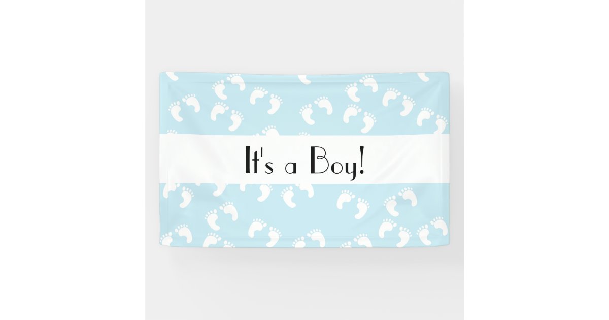 Baby Footprints, Baby Foot, Footsteps, Baby Shower Banner | Zazzle