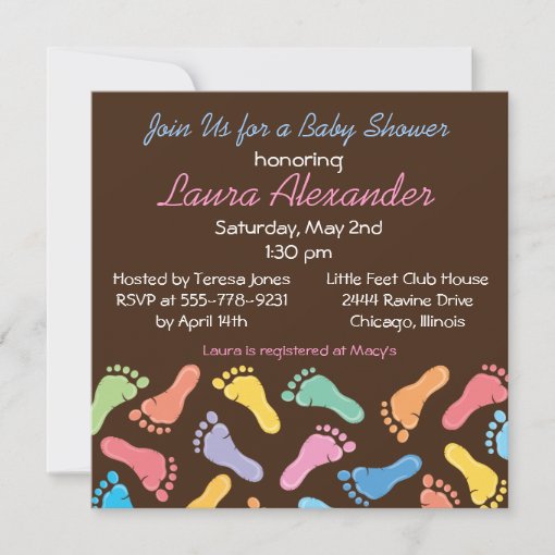 Baby Footprints- Baby Shower Invitation | Zazzle