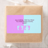 Baby Footprints (Girl/Boy Twins) Label | Zazzle