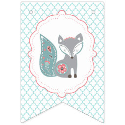 Baby Fox Baby Shower Bunting Banner | Zazzle