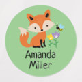Baby Fox Custom Kids' Name School Labels | Zazzle