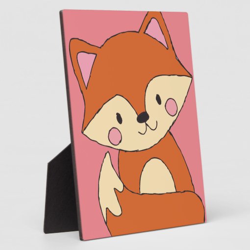 Baby Fox Drawing Cute Fox Art Baby Fox Design Plaque | Zazzle