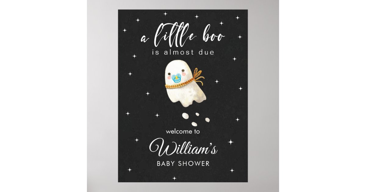 Baby Ghost Baby Shower Little Boo Welcome Sign | Zazzle