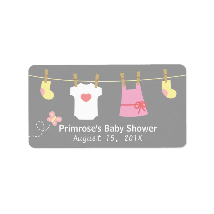 Baby Girl Clothes for Girl Baby Shower Label | Zazzle