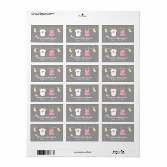 Baby Girl Clothes for Girl Baby Shower Label | Zazzle