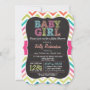 Baby Girl! Colorful Chevron Baby Shower Invitation | Zazzle