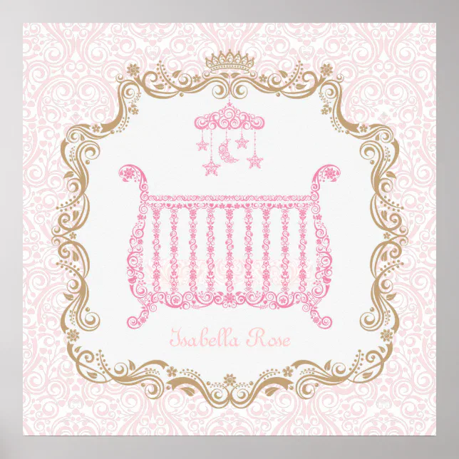 Baby Girl Crib Poster | Zazzle
