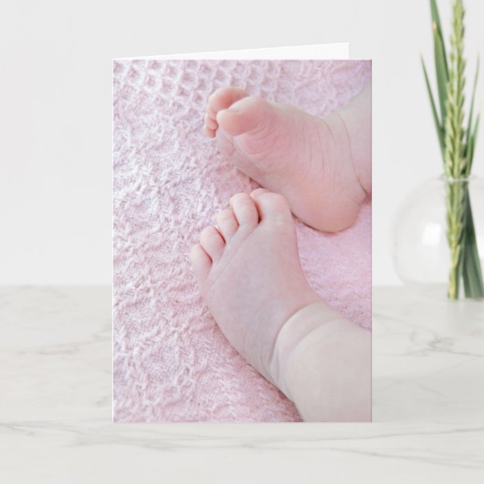 Baby Girl Feet Congratulations Card | Zazzle.com