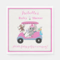 Baby Girl Golfing Elephant & Monkey Shower Napkins | Zazzle