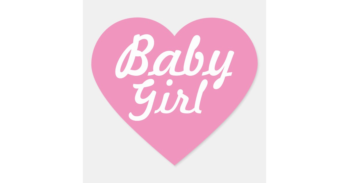 Baby Girl Heart Sticker | Zazzle