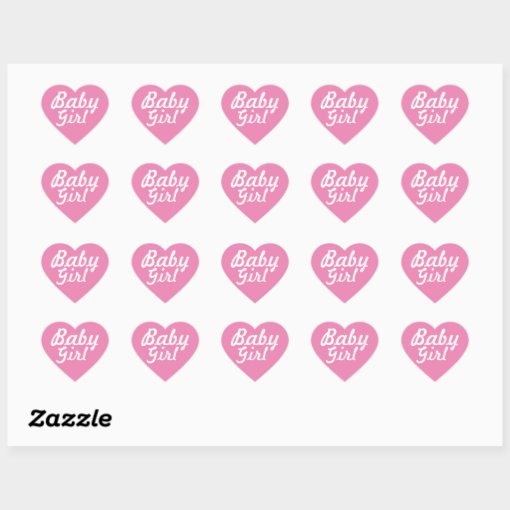 Baby Girl Heart Sticker | Zazzle