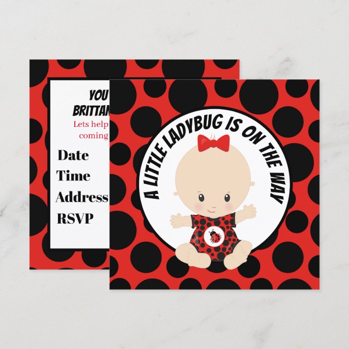 baby girl ladybug shower invitation | Zazzle.com