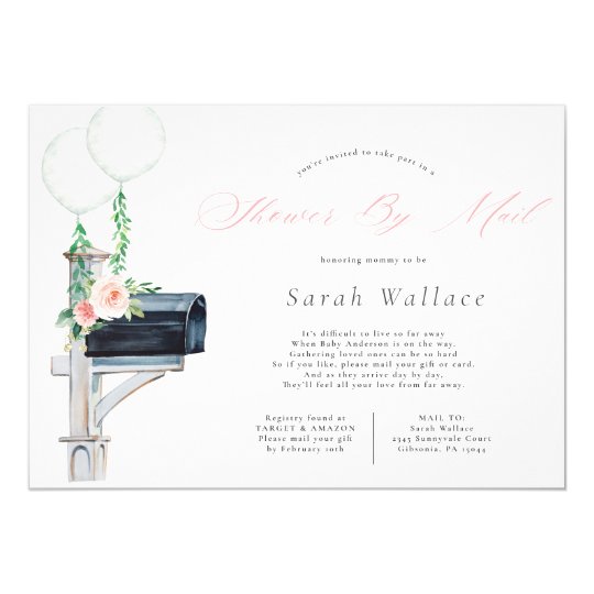 Baby Girl Long Distance Baby Shower By Mail Invitation | Zazzle.com