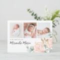 Baby Girl Overlay Text Newborn Photo Pink Floral | Zazzle