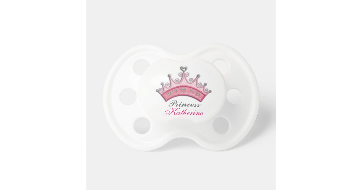 Baby Girl Personalized Princess Tiara Pacifer Pacifier | Zazzle