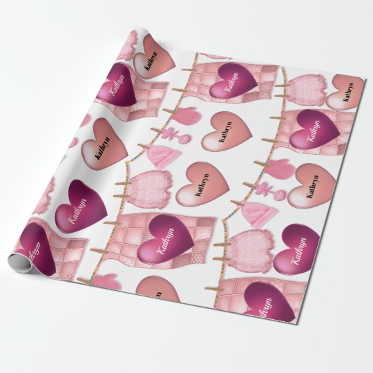 Baby Girl Personalized Wrapping Paper | Zazzle.com