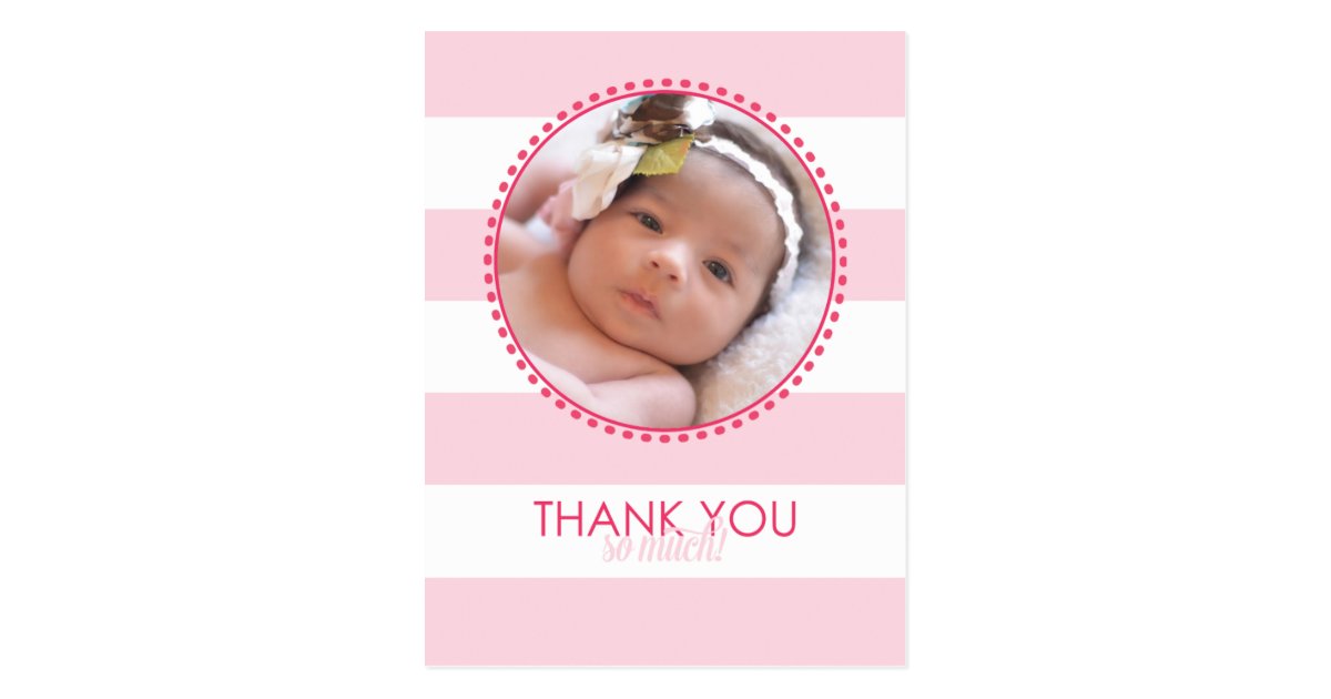 Baby Girl Photo Thank You Card - 4.25 x 5.6 | Zazzle.com