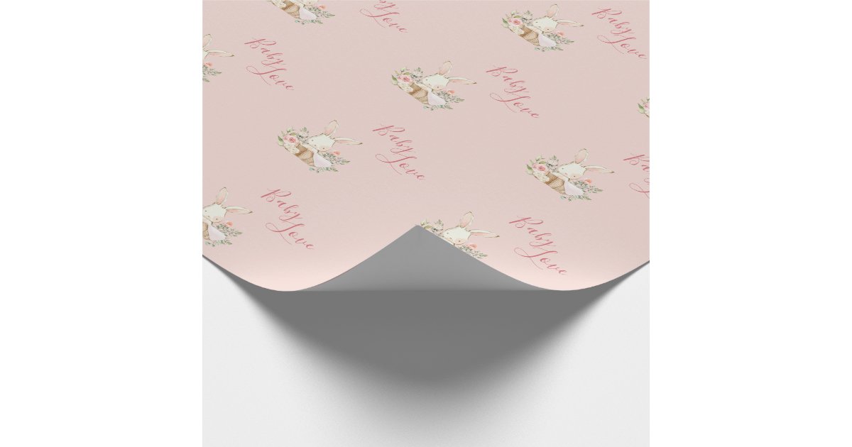 Baby Girl Pink Script Cute Elegant Baby Shower Wrapping Paper | Zazzle