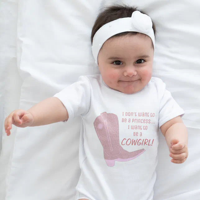 Baby Girl Princess Cowgirl Cute Baby Bodysuit | Zazzle