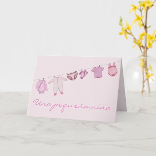 Baby Girl Spanish congratulations Card | Zazzle