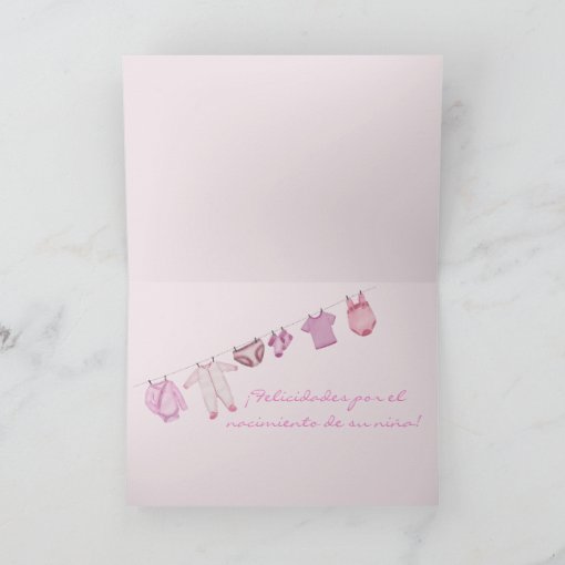 Baby Girl Spanish congratulations Card | Zazzle
