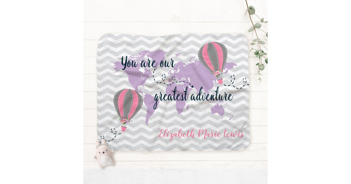 Baby Girl World Map Personalized Name Nursery Baby Blanket | Zazzle