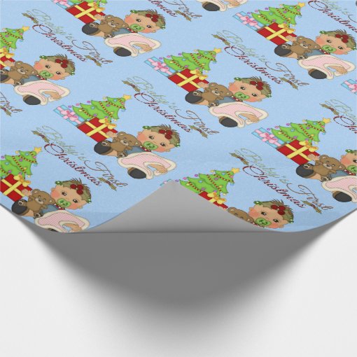 Baby Girl's 1st Christmas Wrapping Paper | Zazzle