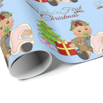 Baby Girl's 1st Christmas Wrapping Paper | Zazzle