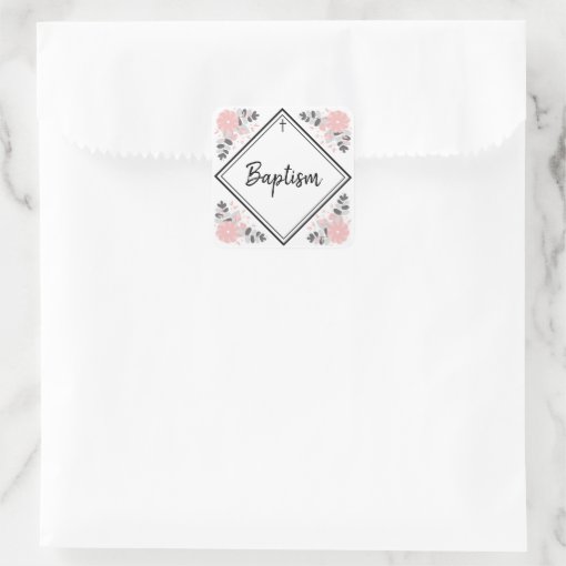 Baby Girl's Baptism Envelope Seal / Sticker | Zazzle
