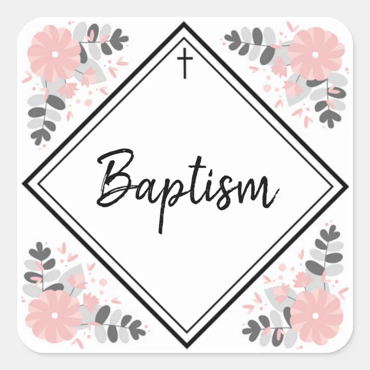 Baby Girl's Baptism Envelope Seal / Sticker | Zazzle