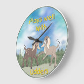 Baby Goats Plays Well with Udders Wall Clock | Zazzle
