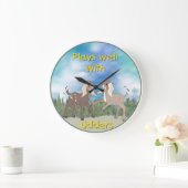 Baby Goats Plays Well with Udders Wall Clock | Zazzle