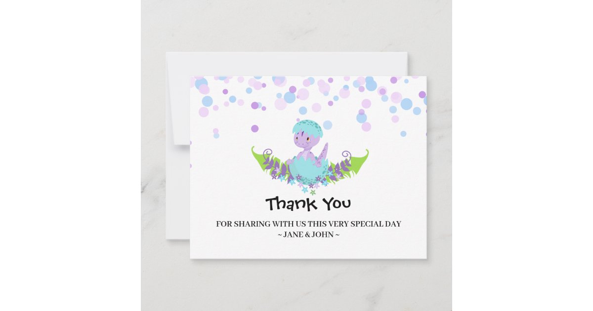 Baby Hatching Dinosaur Baby Shower Thank You | Zazzle