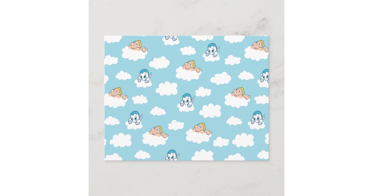 Baby Hercules and Pegasus Cloud Pattern Postcard | Zazzle