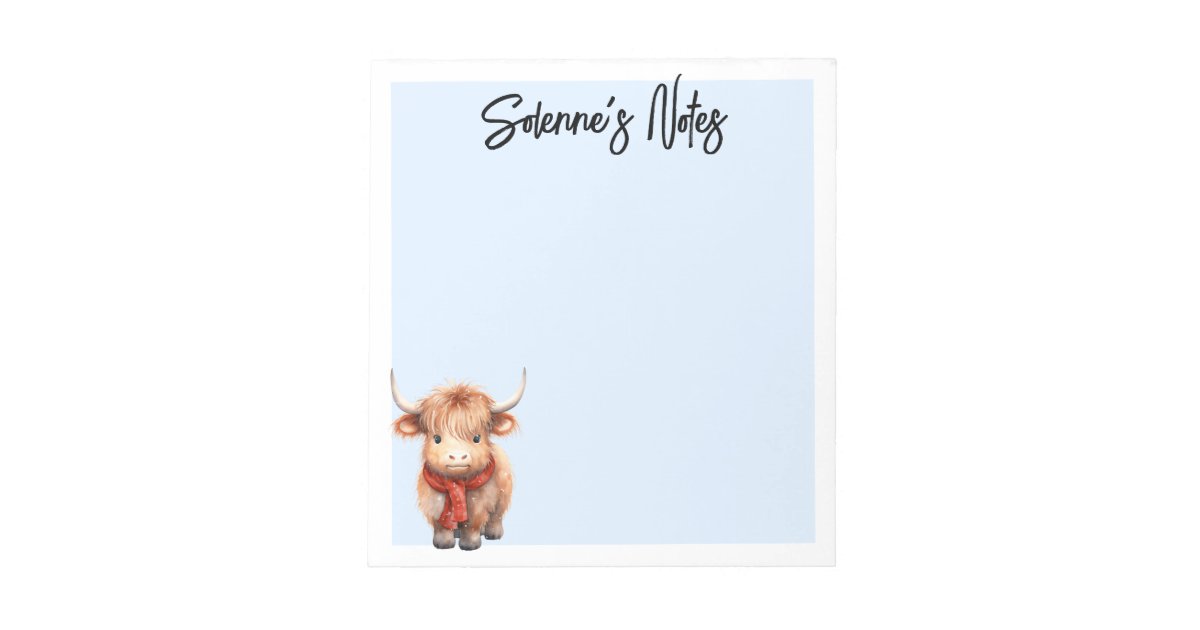Baby Highland Longhorn Cow Notepad | Zazzle