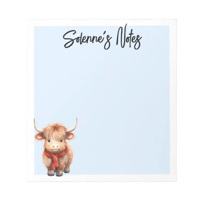 Baby Highland Longhorn Cow Notepad | Zazzle