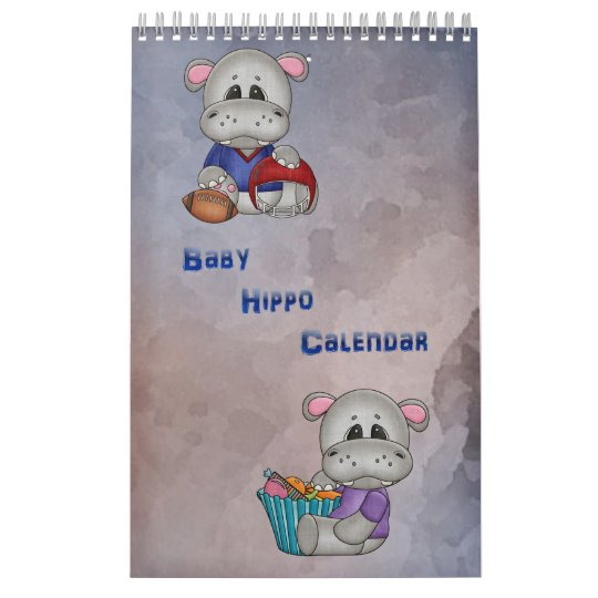 Baby Hippo Children's Calendar | Zazzle.com