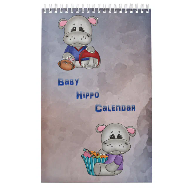 Baby Hippo Children's Calendar | Zazzle
