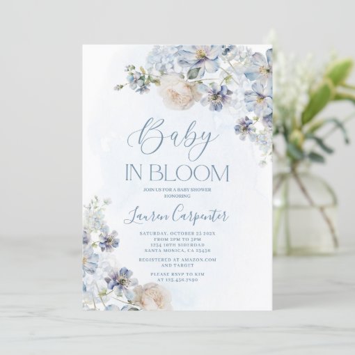 Baby in Bloom Baby Shower Boy Invitation | Zazzle